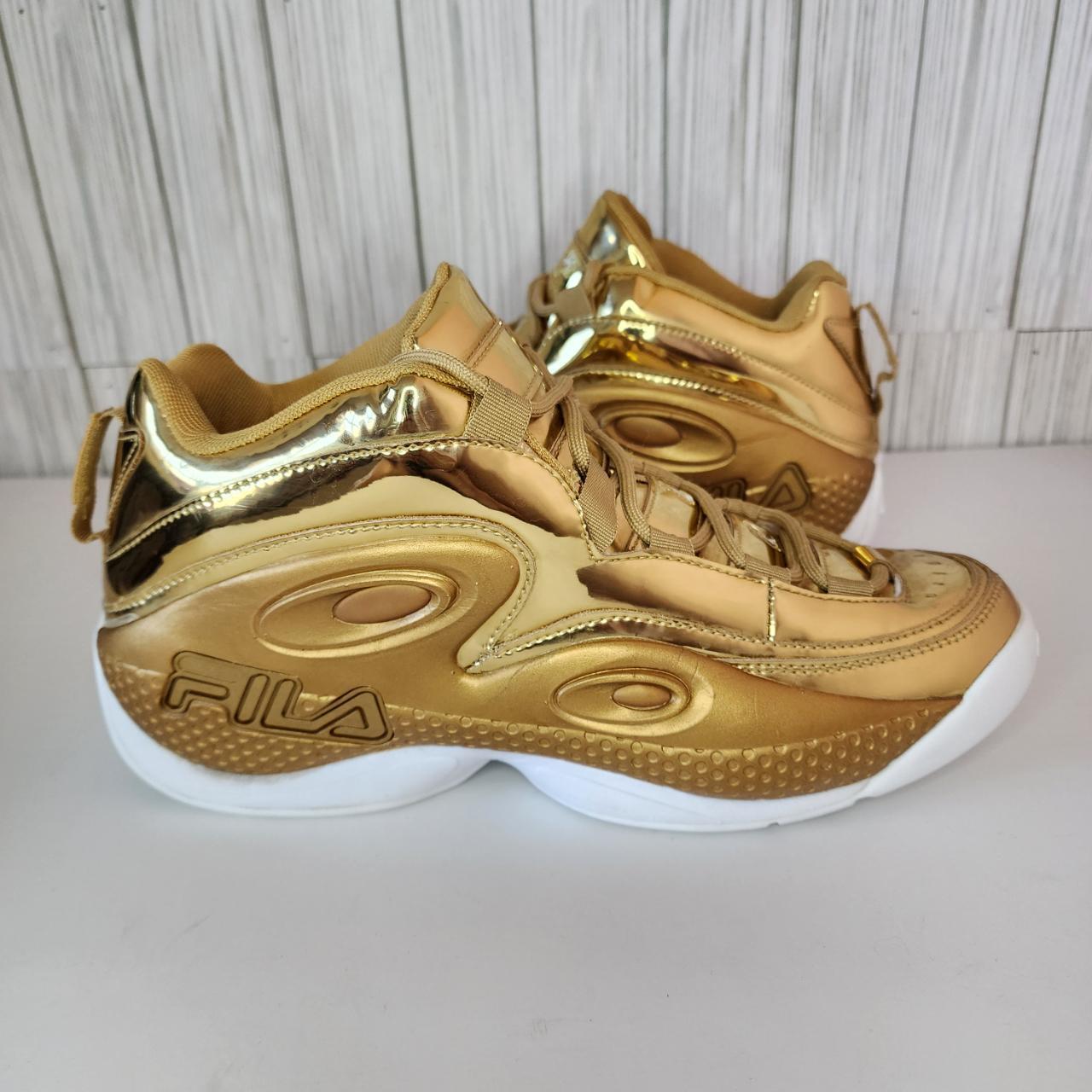 Men’s Fila Grant Hill 3 Metallic Gold Sneakers Size... - Depop