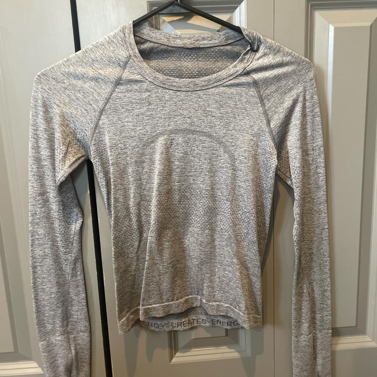 Lululemon Grey Swiftly longsleve race length size 2 - Depop