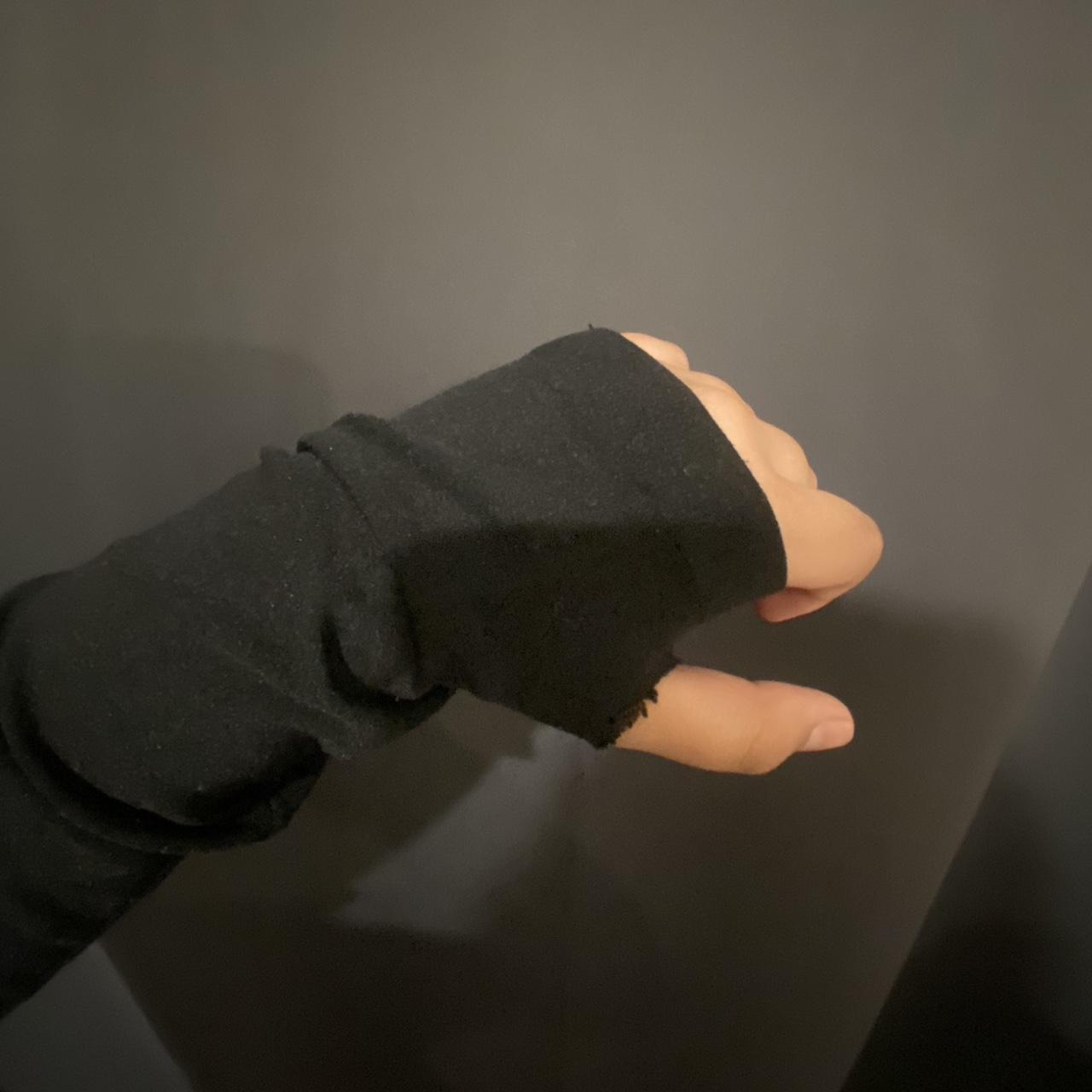 Cute Black zip-up hoodie, thumb holes are cut!... - Depop