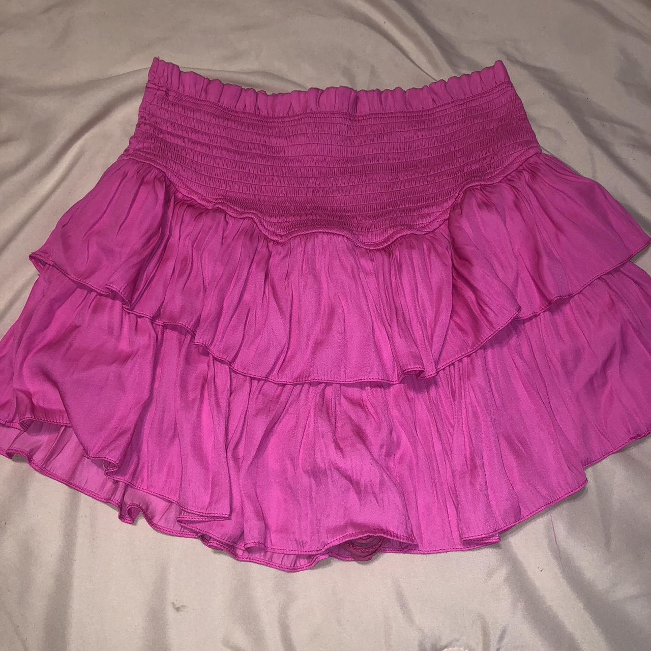 Mustard Seed Pink high waisted ruffle skirt #ruffle... - Depop