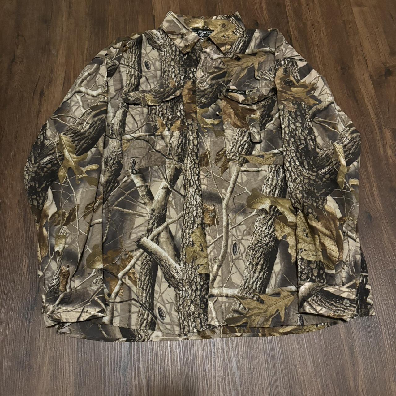 Super Cool Vintage Winchester Camo Button Up Long... - Depop