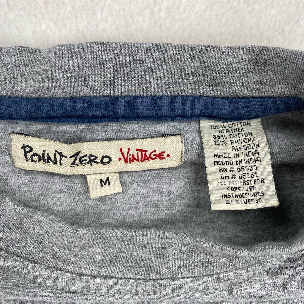 Vintage Point Zero Shirt Blue Grey Colorblock... - Depop