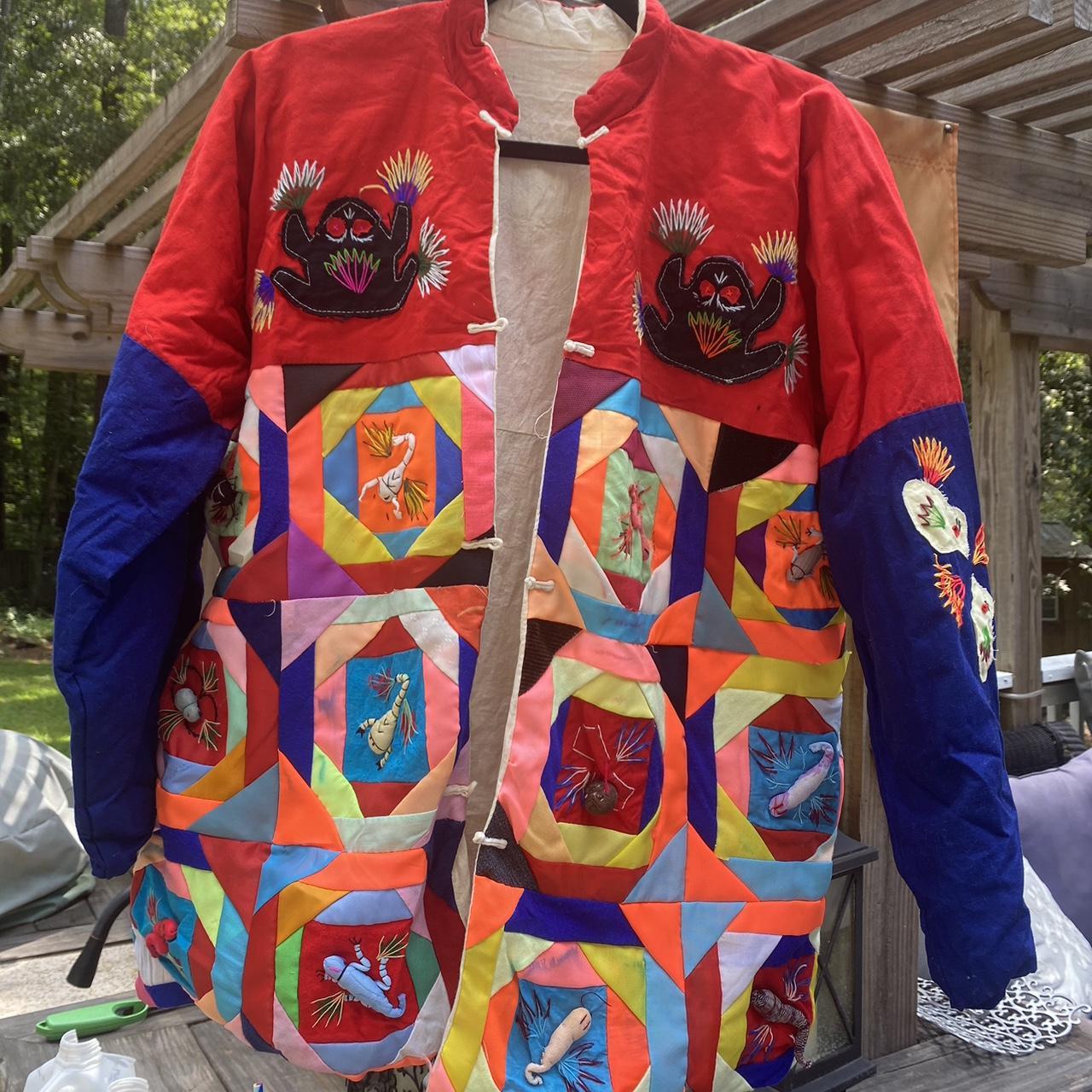 Vintage handmade quilted jacket Wore once in NYC... - Depop