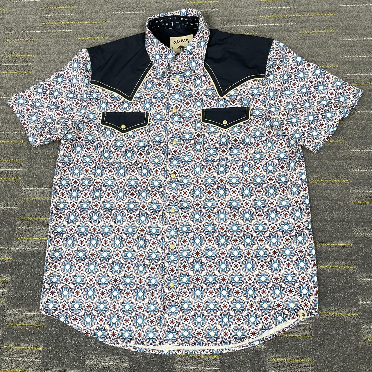 Rowel Western Shirt Mens XL Floral Geometric Cowboy... | Depop