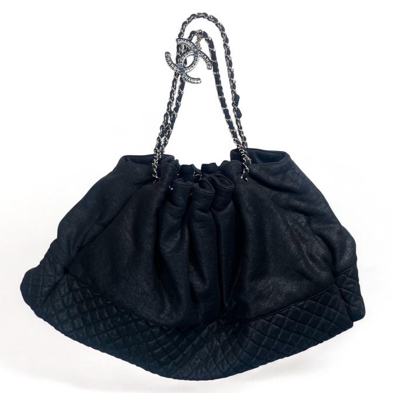 chanel large black chain tote condition: 8/10.... | Depop