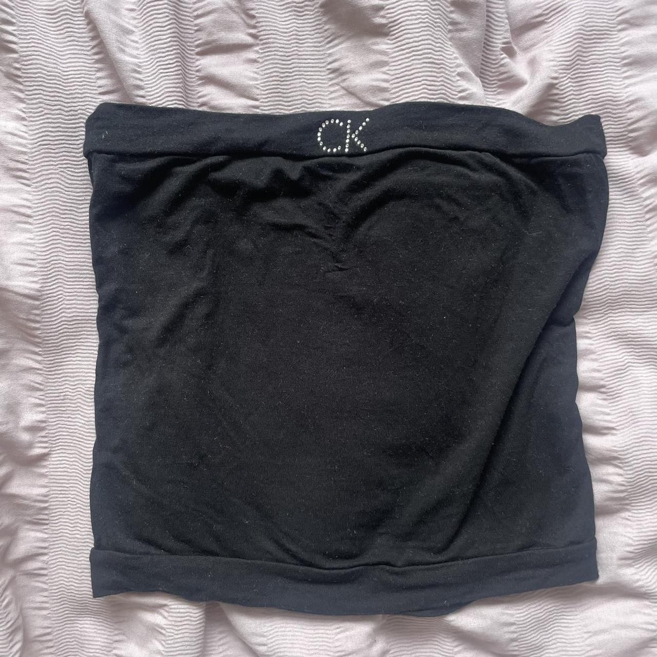 CK rhinestone bandeau boob tube crop top, no size... - Depop