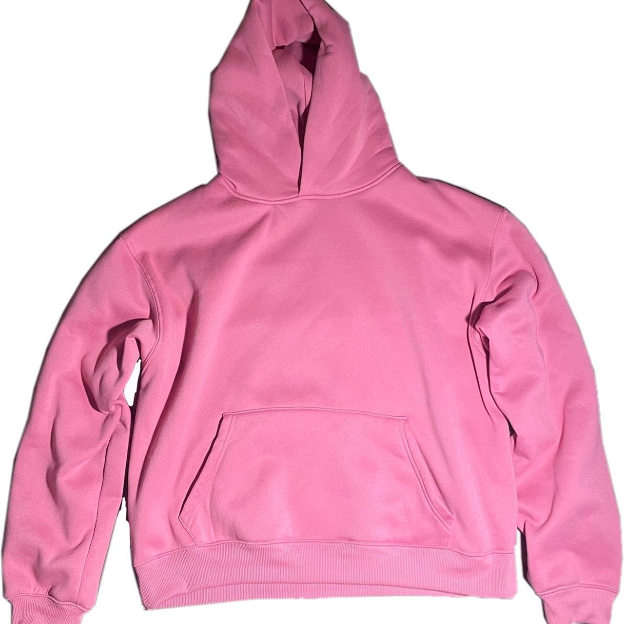 PINK BLANK OVERSIZED BAGGY SMALL HOODIE COTTON... - Depop