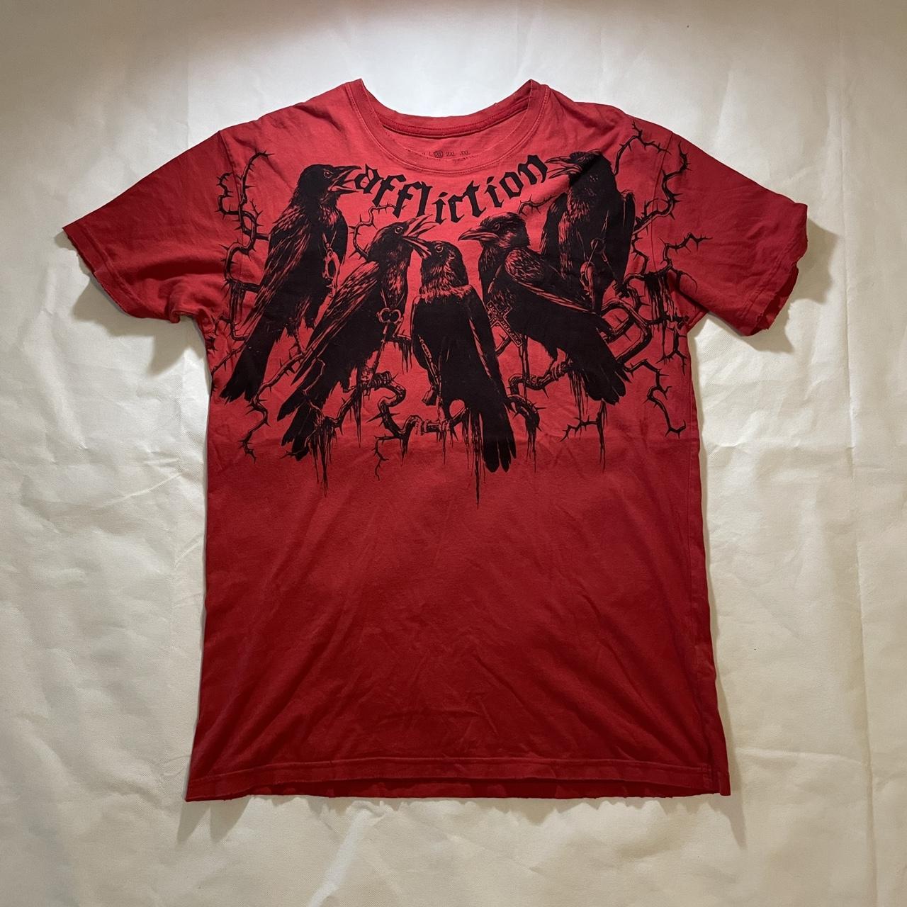 OG Red Crow Affliction Tee (made in USA) Size XL... - Depop