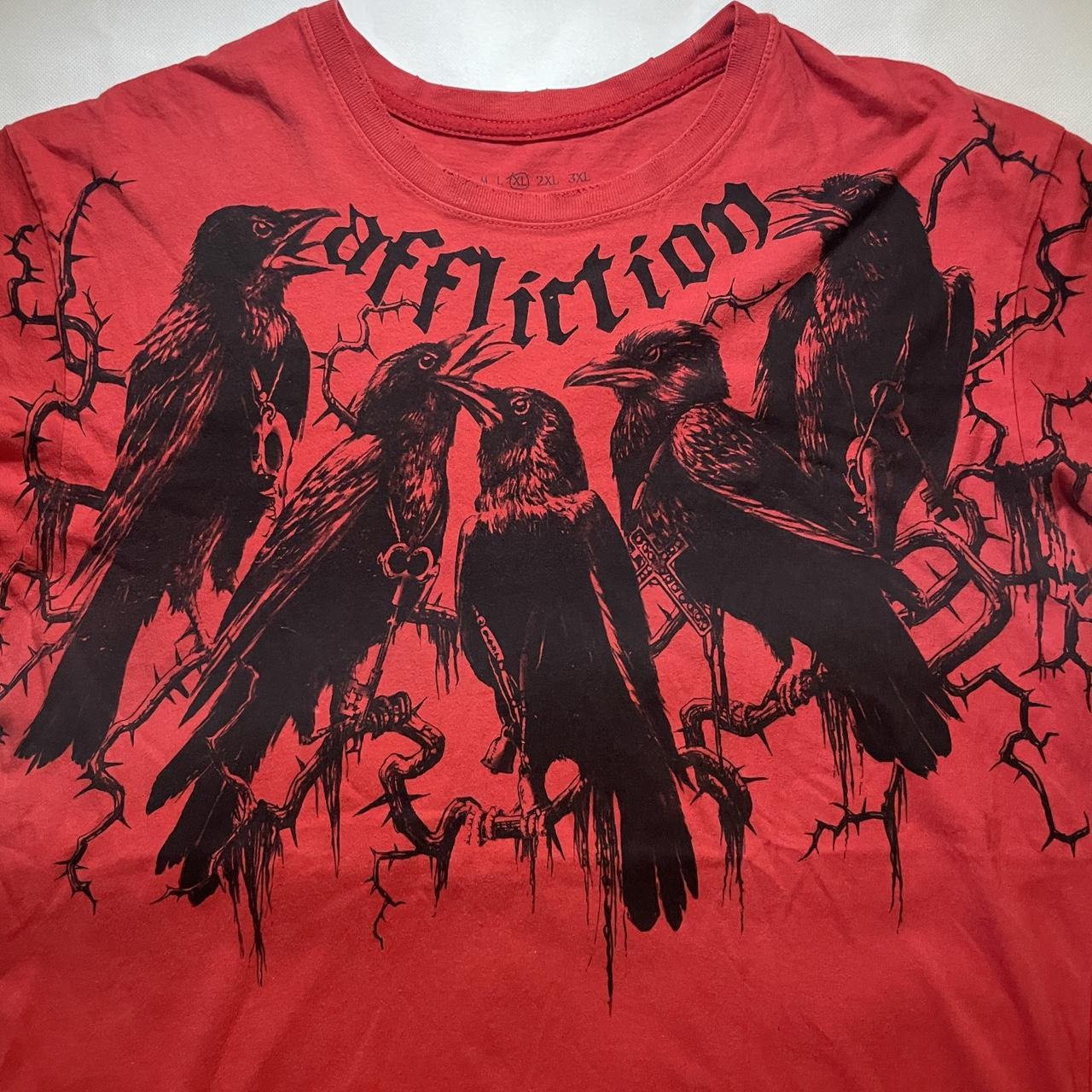 OG Red Crow Affliction Tee (made in USA) Size XL... - Depop