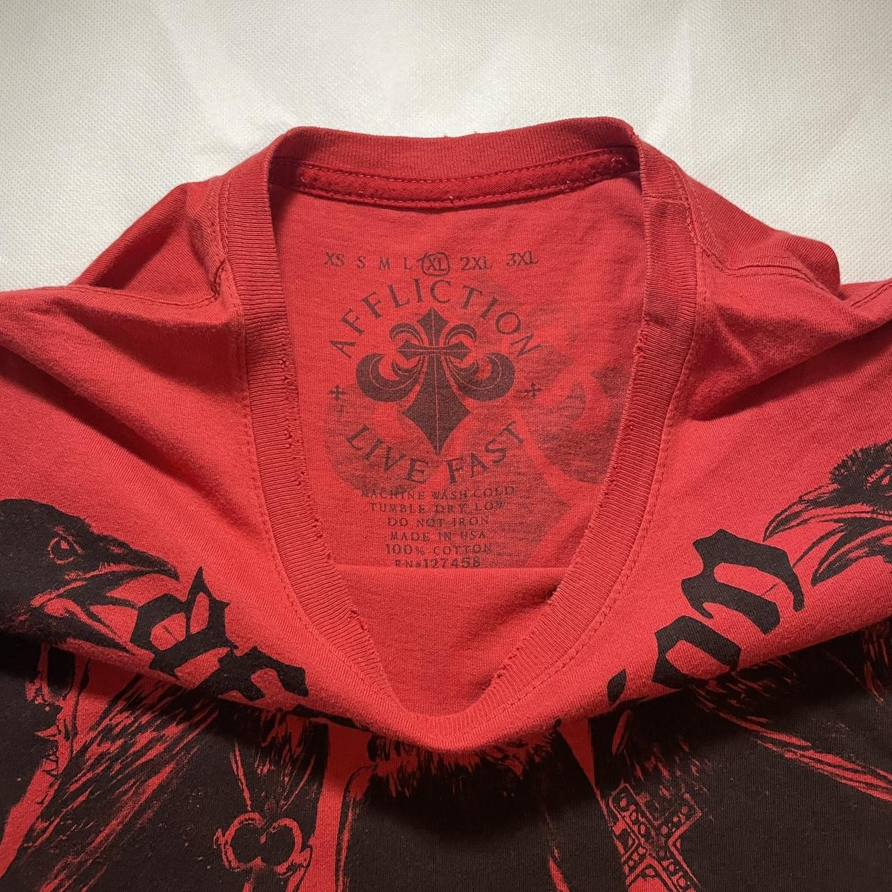 OG Red Crow Affliction Tee (made in USA) Size XL... - Depop