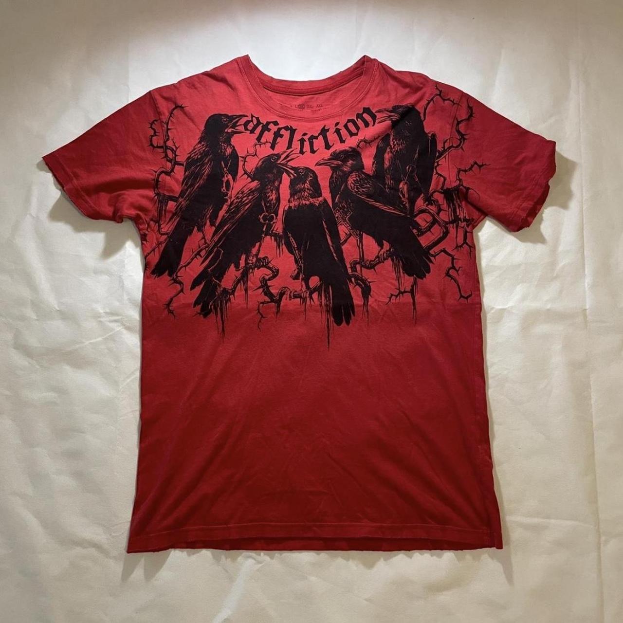 OG Red Crow Affliction Tee (made in USA) Size XL... - Depop
