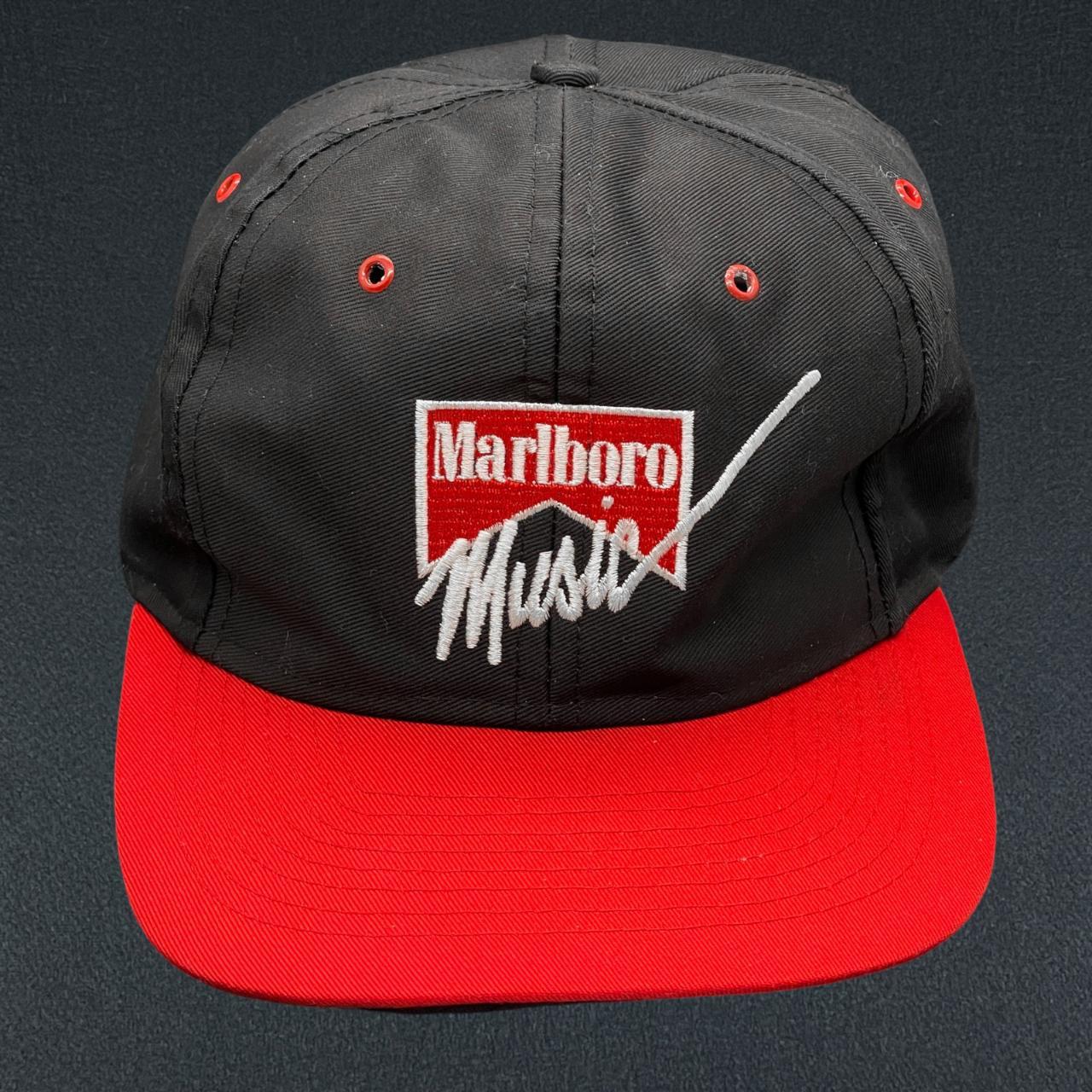 Vintage Marlboro Hat Cap Strap Back Black Country... - Depop