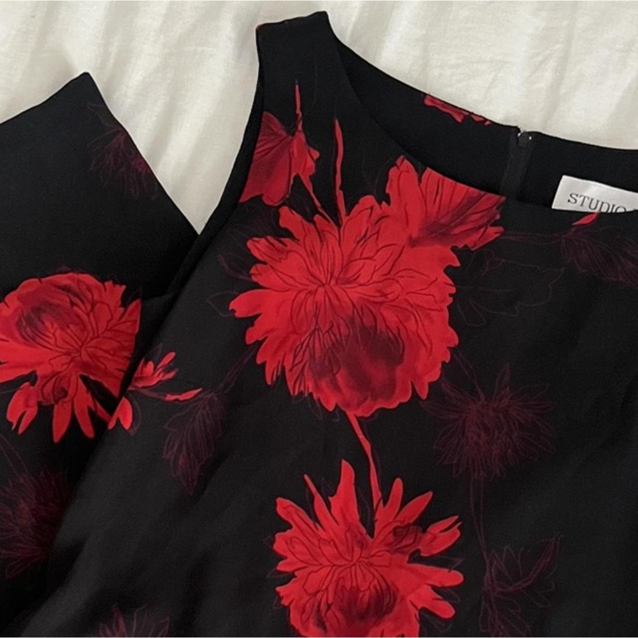 Studio Women's Black and Red Dress | Depop