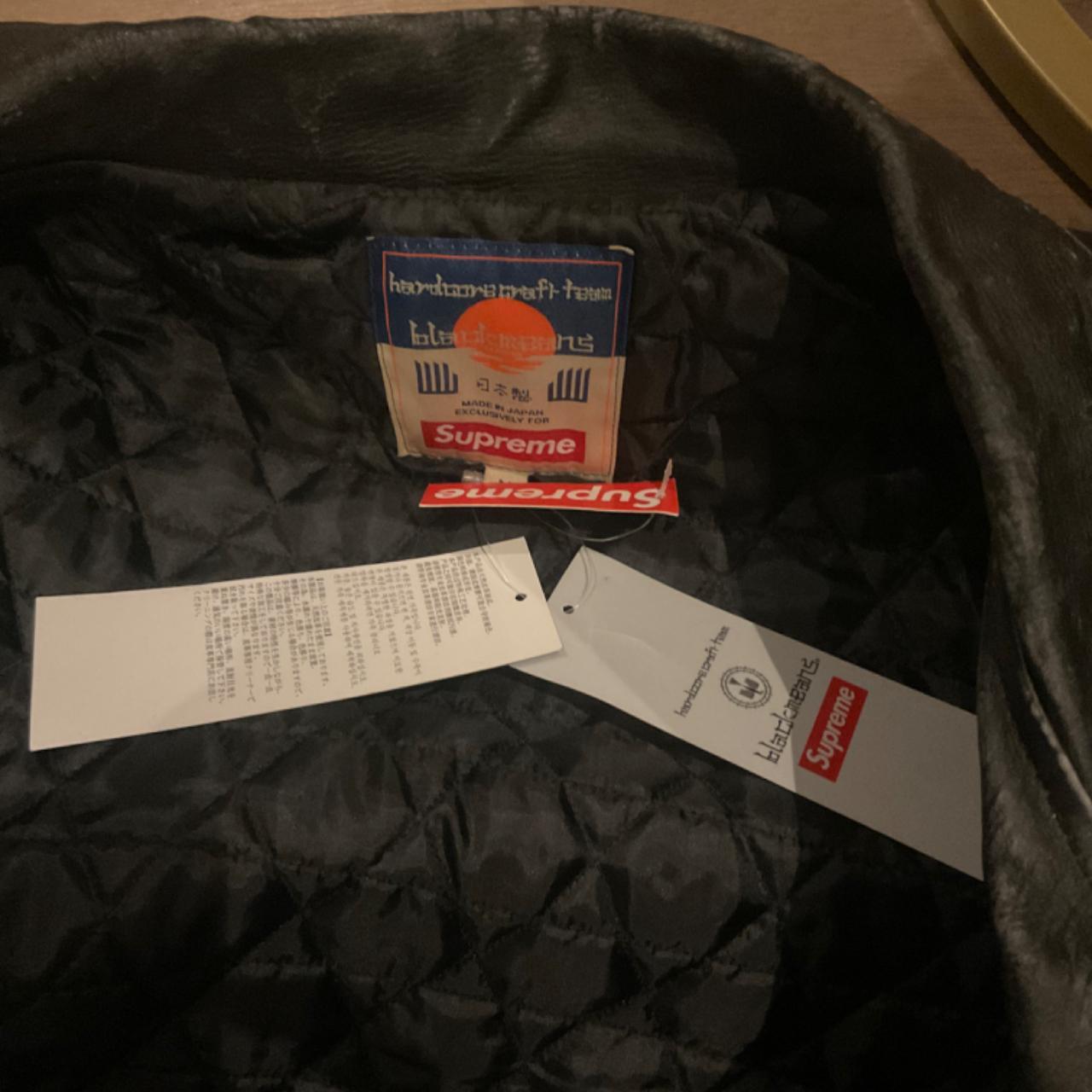 Supreme Blackmeans painted leather motorcycle jacket... - Depop