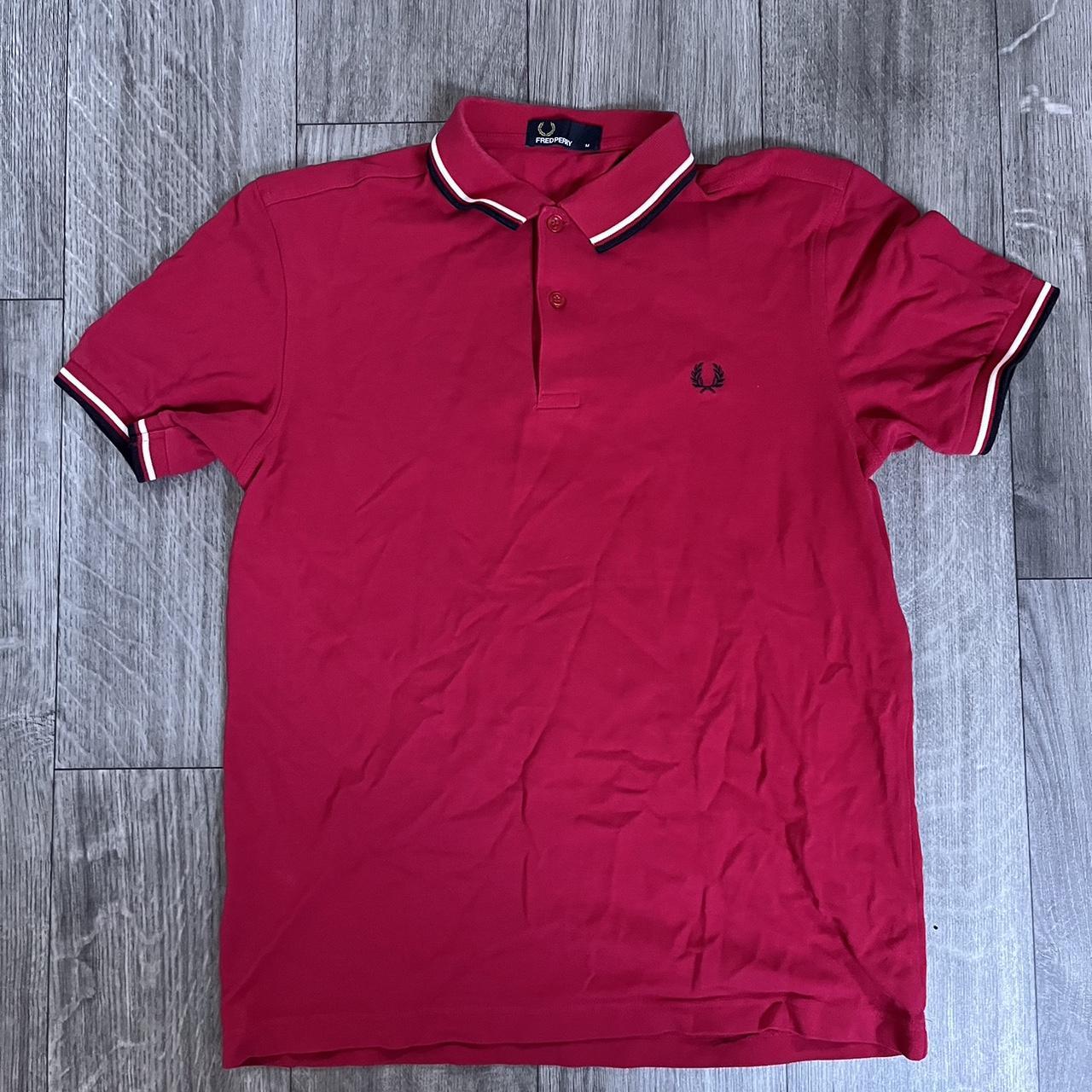 Red/Maroon Fred Perry Polo Medium but fits Small - Depop