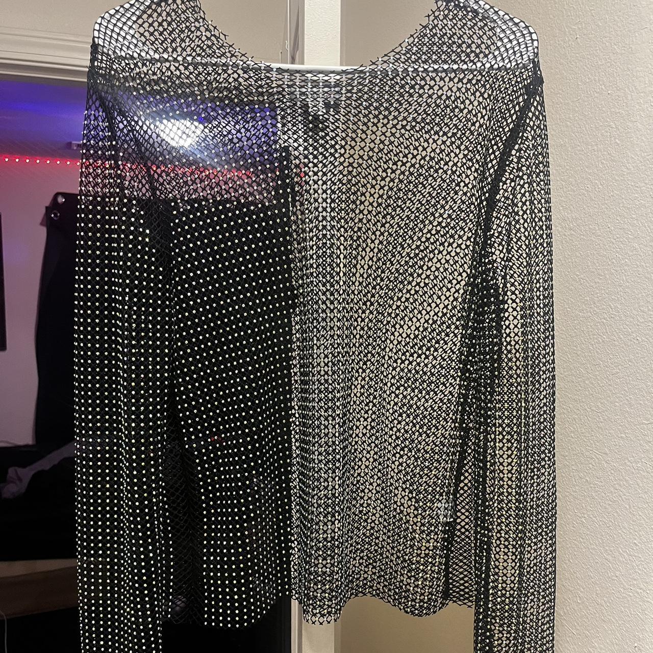 Crystal Fishnet Top Rare Piece Woman’s XL Men’s L - Depop