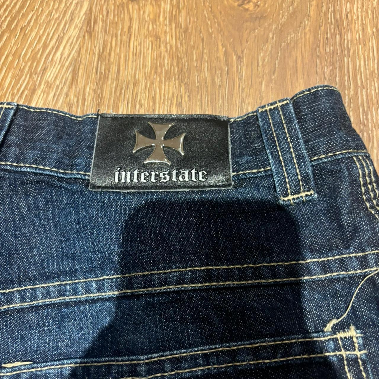90s Made in USA Interstate Iron Cross Jorts... | Depop