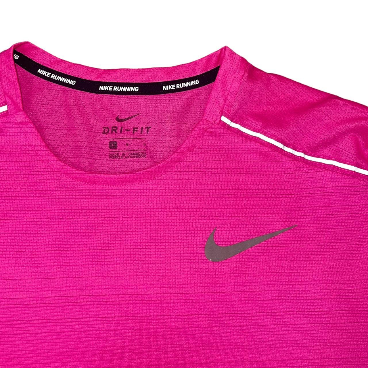 Nike Running Miler 1.0 T-shirt in Hot Pink Size... - Depop