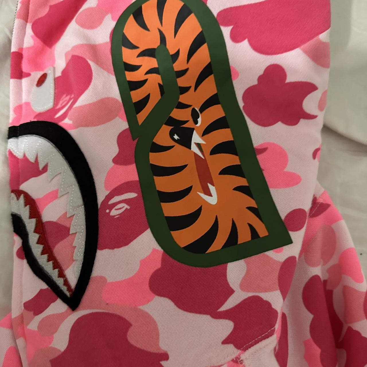 pink bape hoodie - Depop