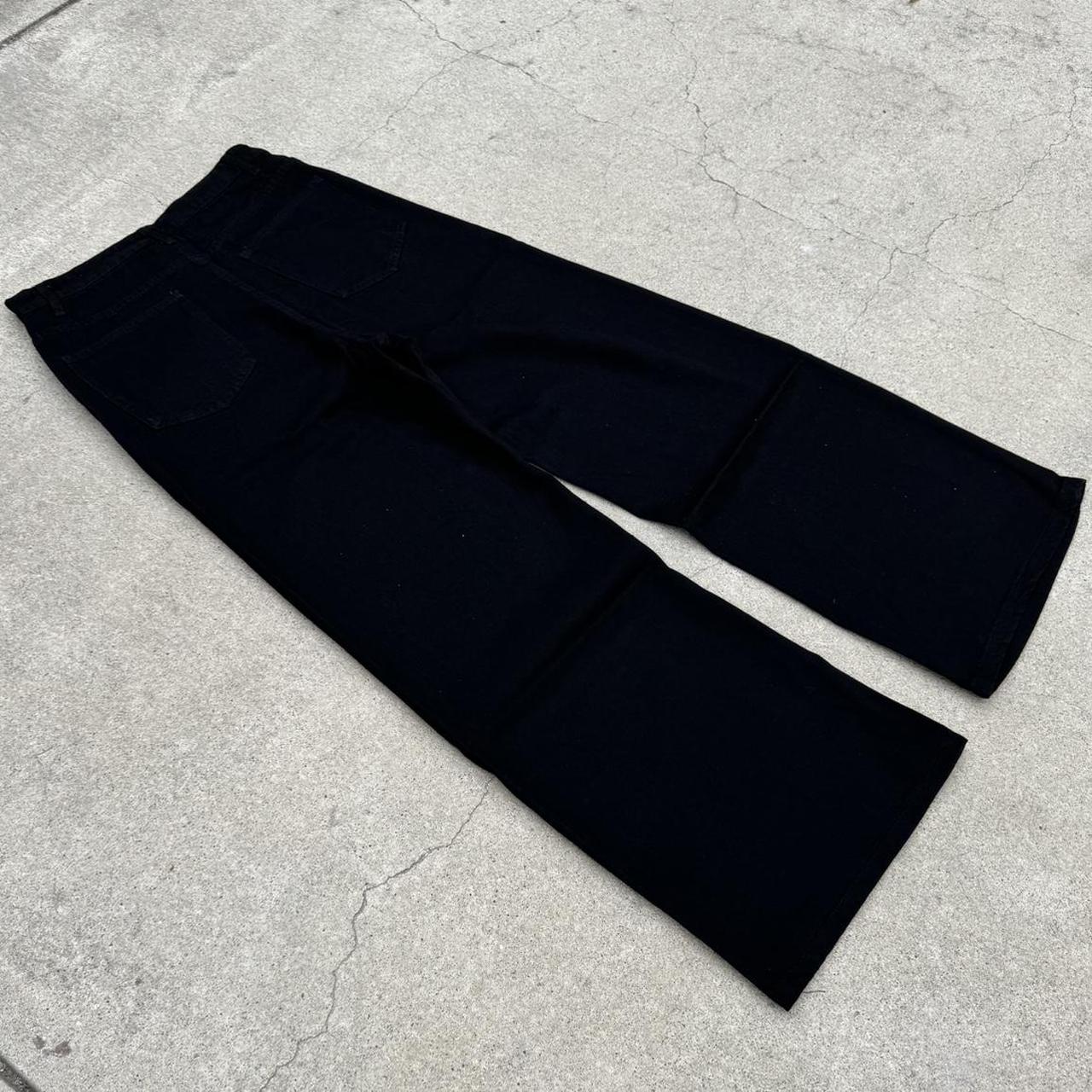 Vintage Y2K Jet Black Baggy Wideleg Skater... | Depop