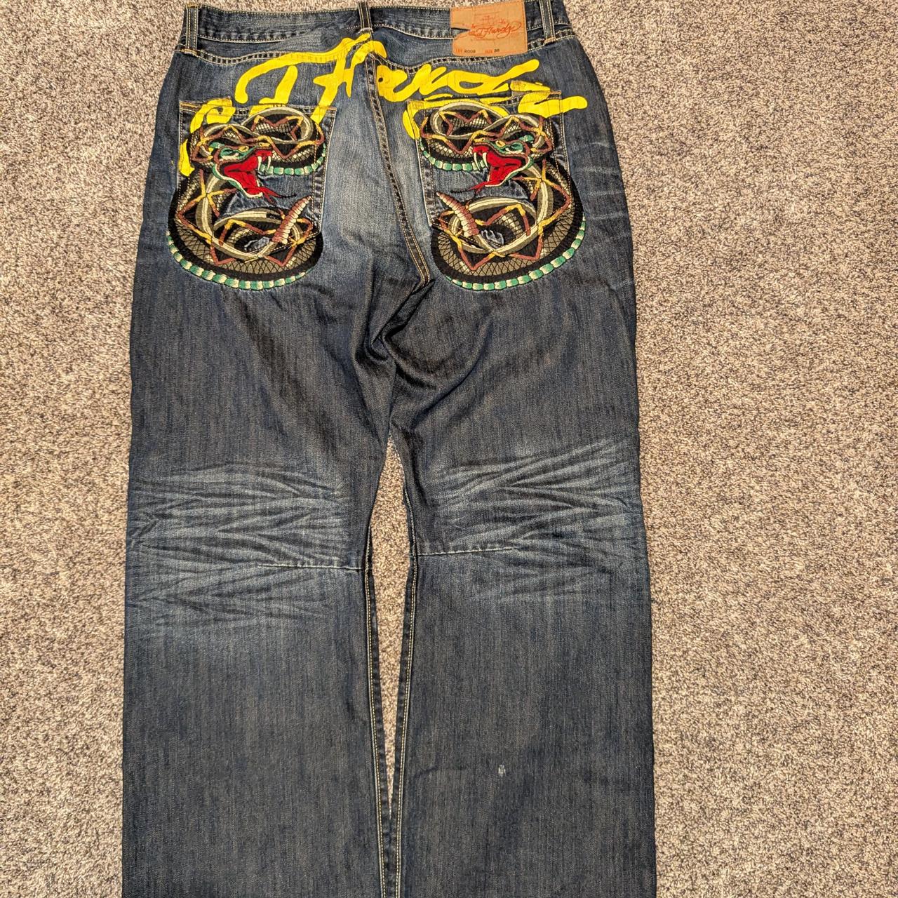 Ed Hardy denim jeans #denim hemmed from 34 to 32... | Depop