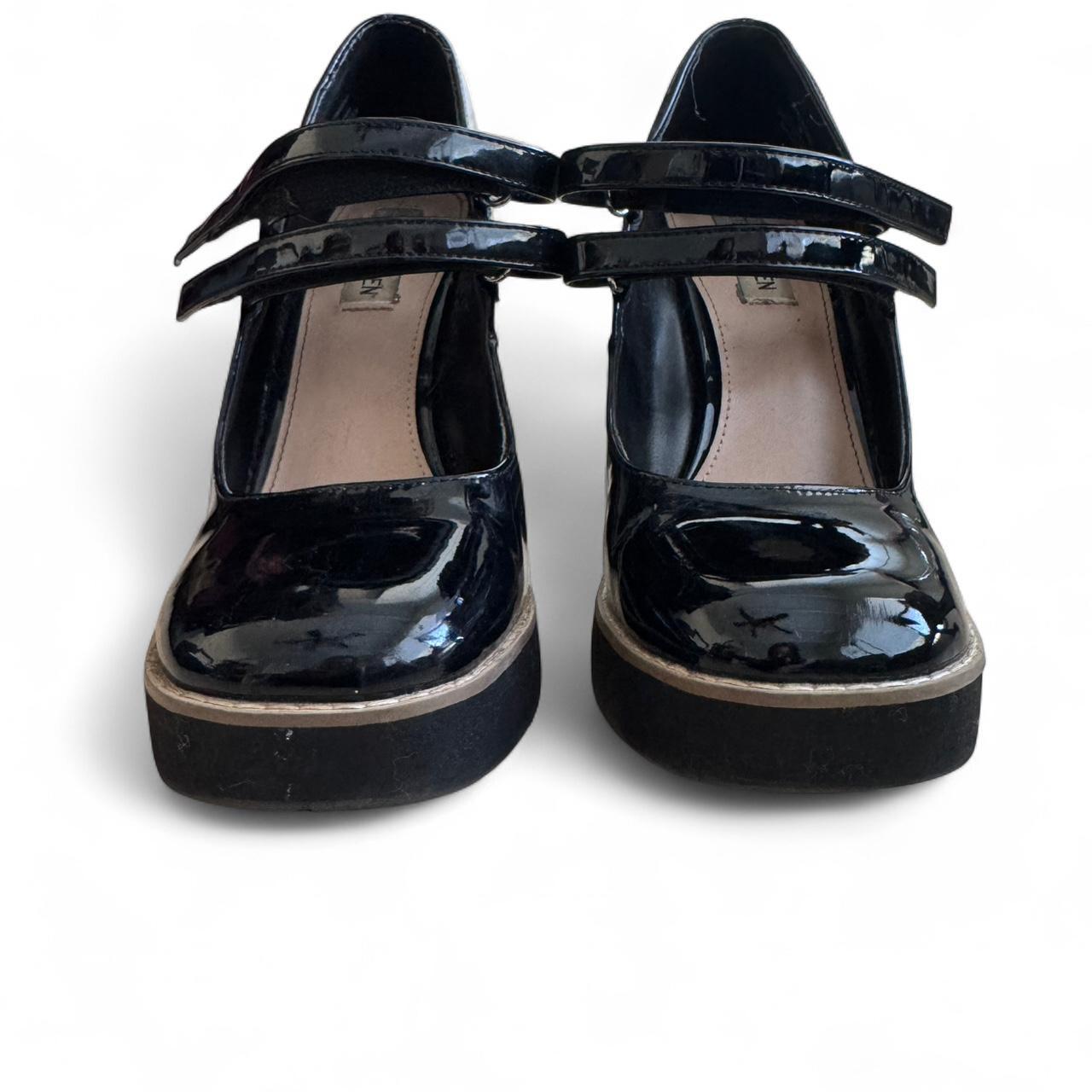 Steve Madden Black Patent Mary Jane Platform Heels –... | Depop