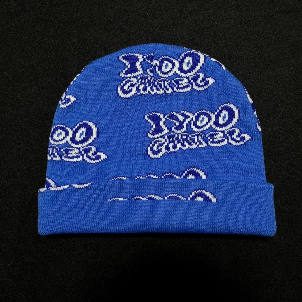 Rare IYOO Carter Graffiti Fonts No Cuff Knit Beanie... | Depop
