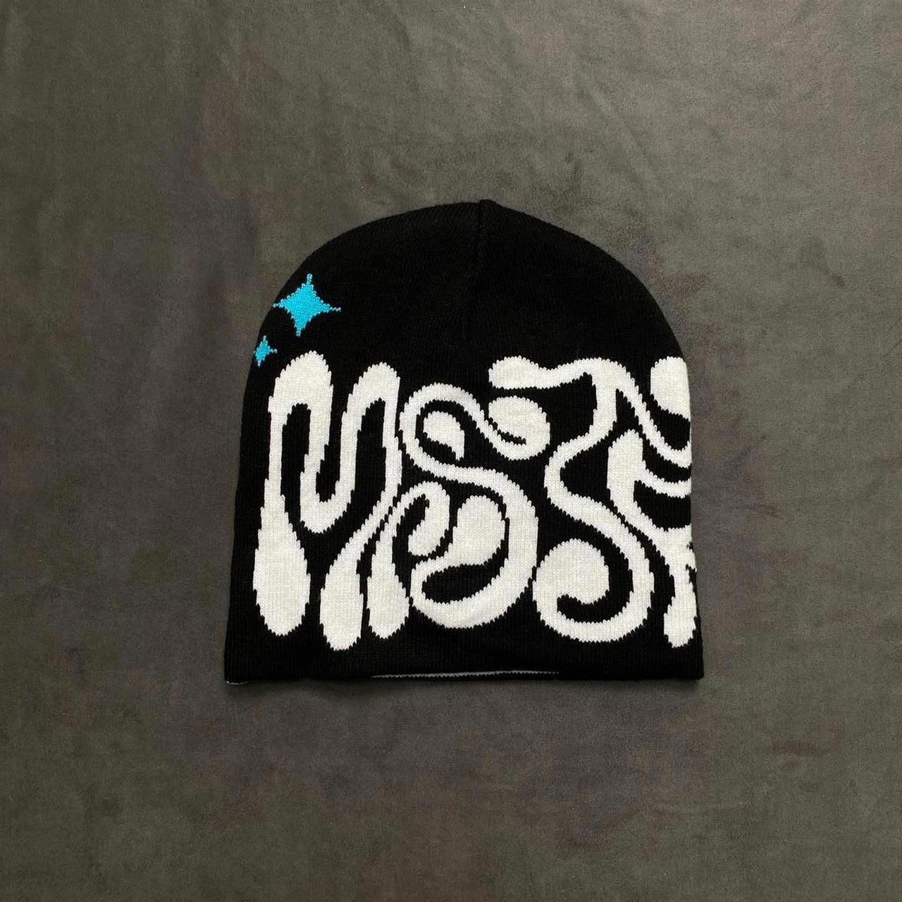 Mistrust Water Logo Graphic No Cuff Knit Black... | Depop