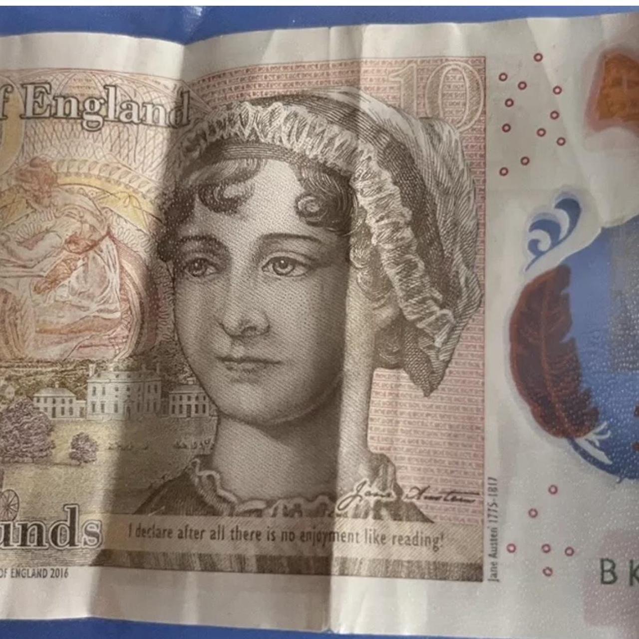 UK £10 banknote with Jane Austen in bey good... - Depop