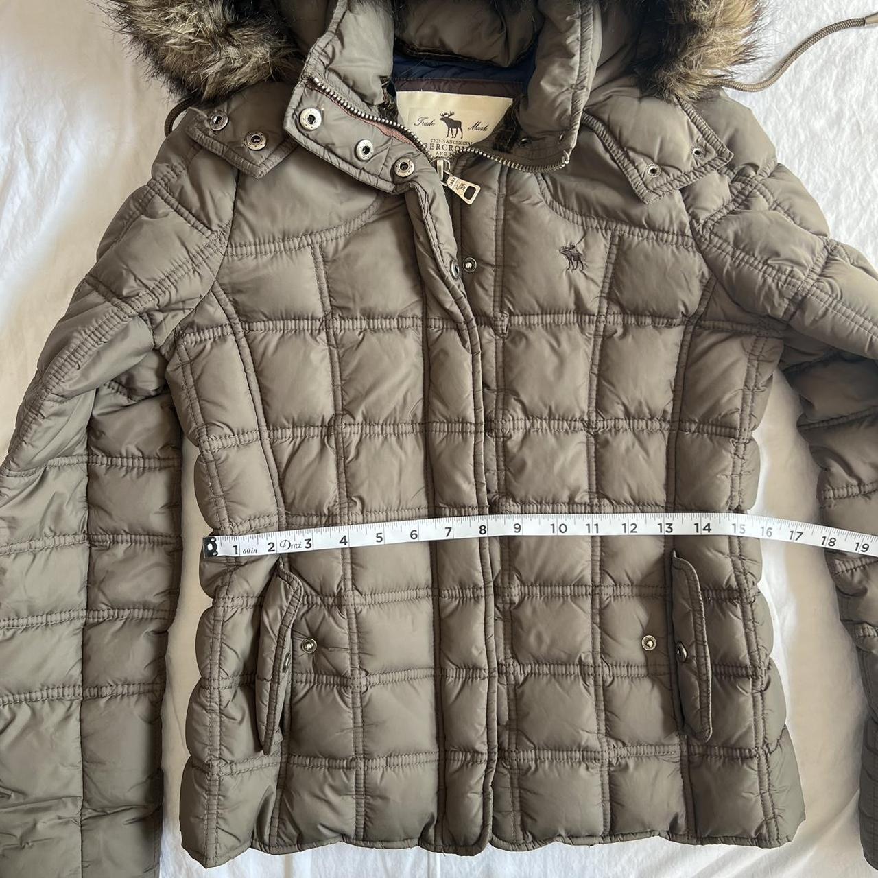 2000s abercrombie fur trim puffer jacket brand is... | Depop