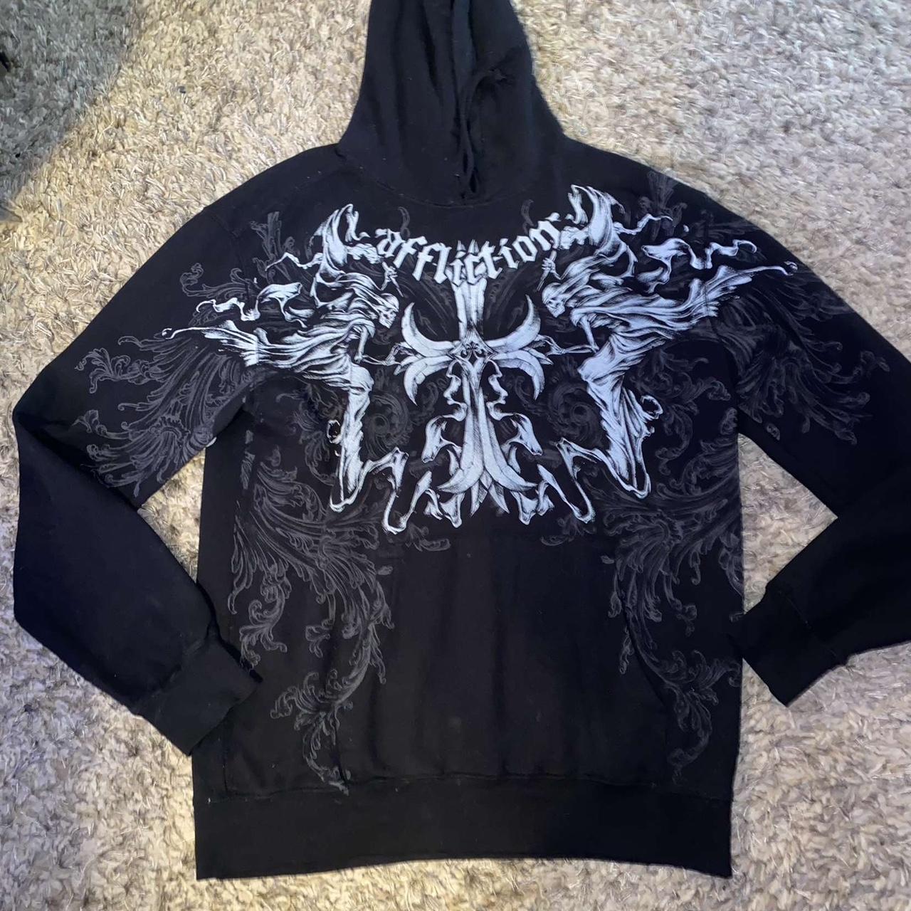 Affliction hoodie super🔥🔥 size:large personal won’t... - Depop