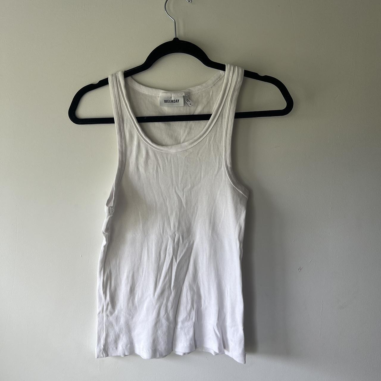 White Weekday tank— - Depop