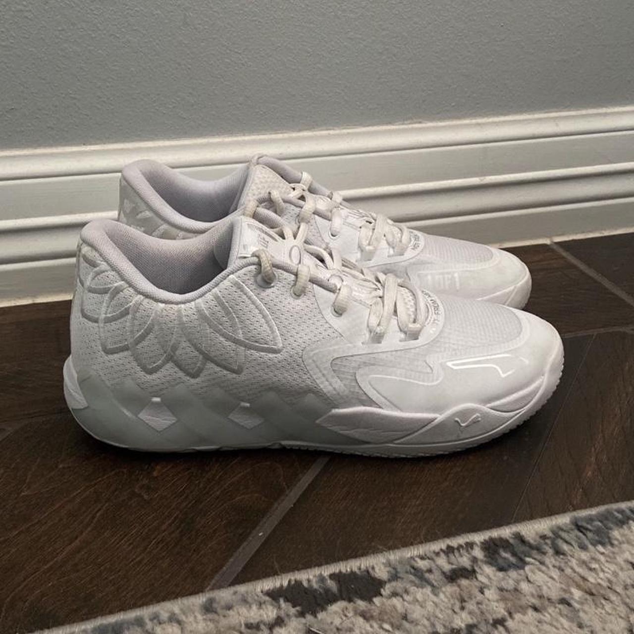 Puma LaMelo Ball MB.01 White Silver. Men’s 9.5 used.... - Depop