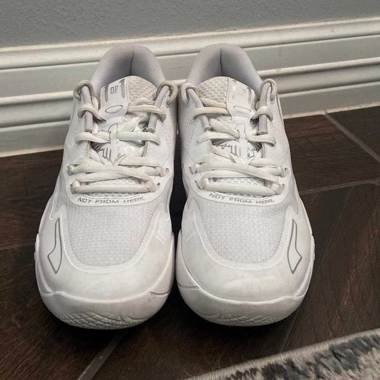 Puma LaMelo Ball MB.01 White Silver. Men’s 9.5 used.... - Depop