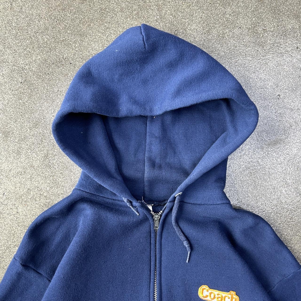 Vintage Navy Coach Zip Up Hoodie Measurements... - Depop