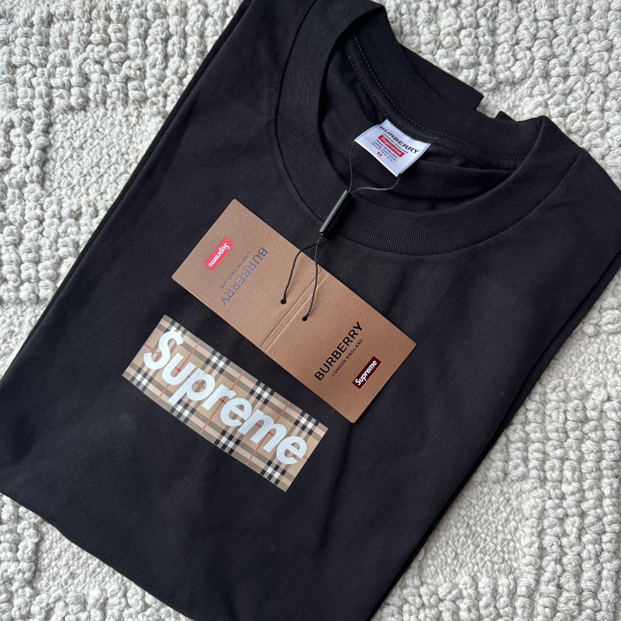Supreme x Burberry Box logo Tee Never worn still has... - Depop