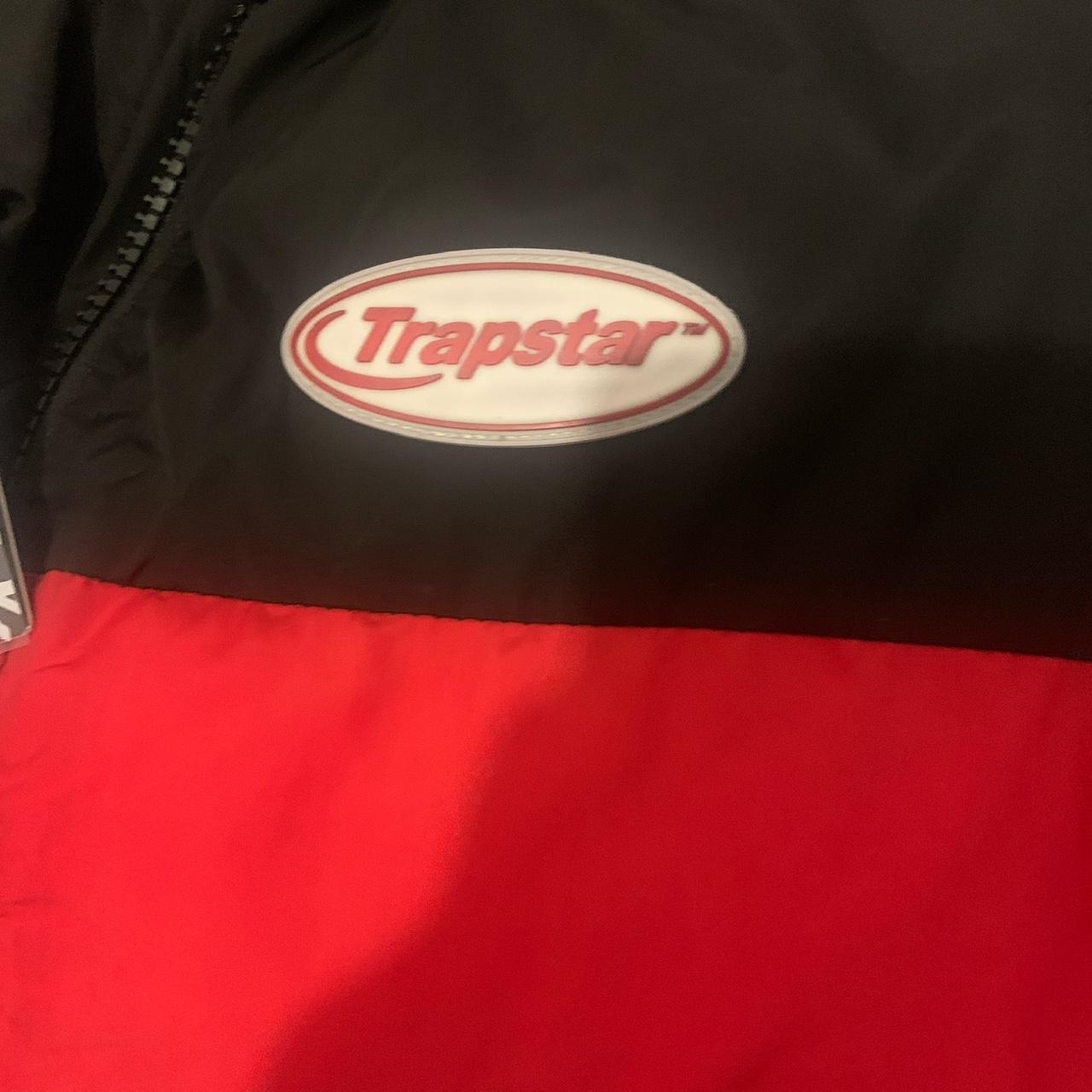 Trapstar black and red hyperdrive puffer jacket new... - Depop