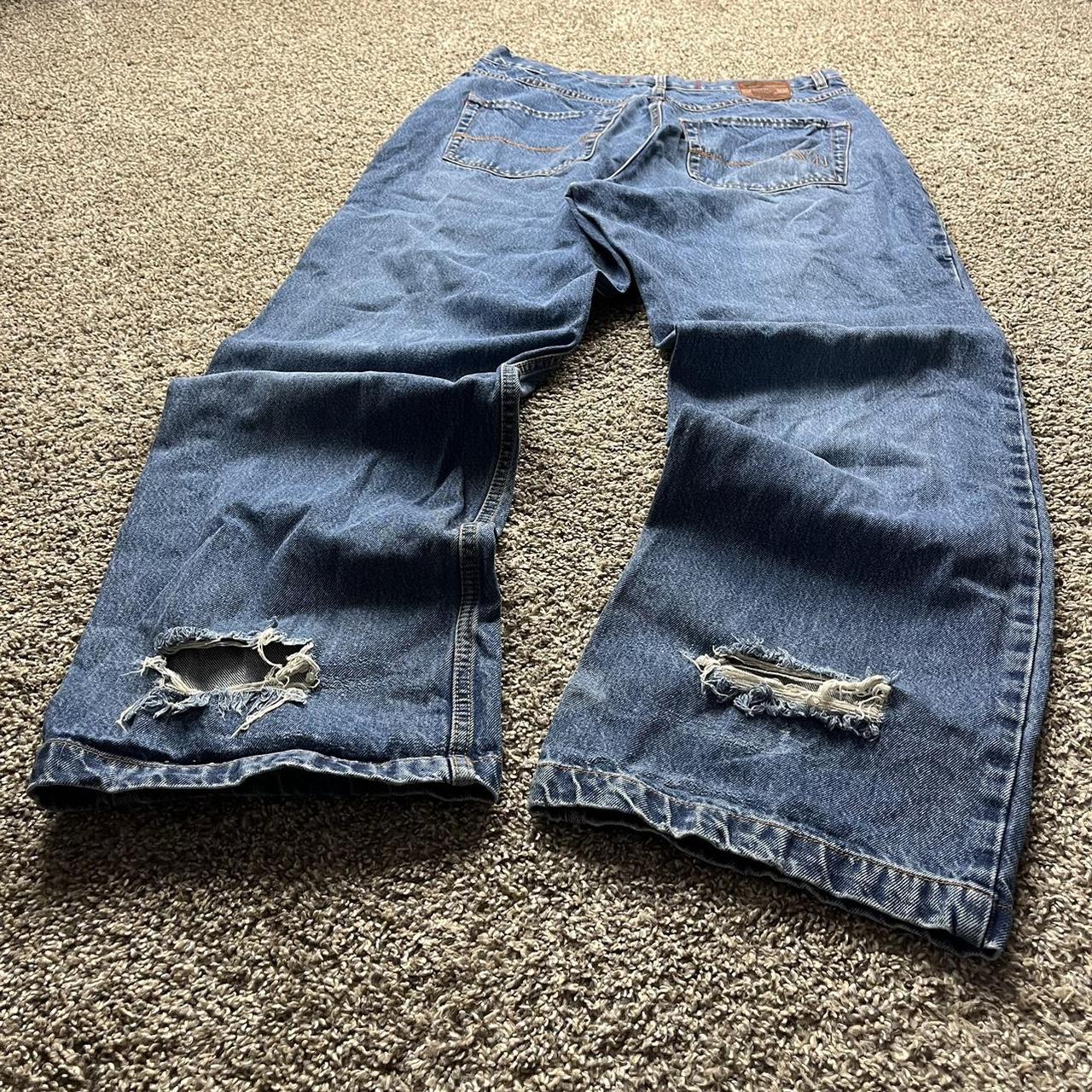 y2k mecca baggy jnco style jeans 34x34 17” waist... | Depop
