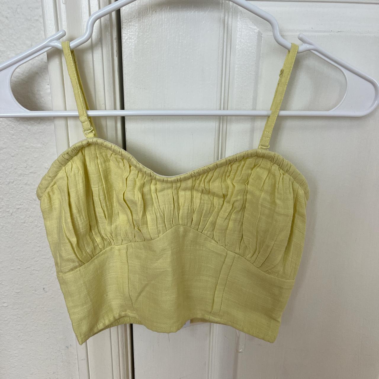American Eagle yellow/green top with removable... - Depop