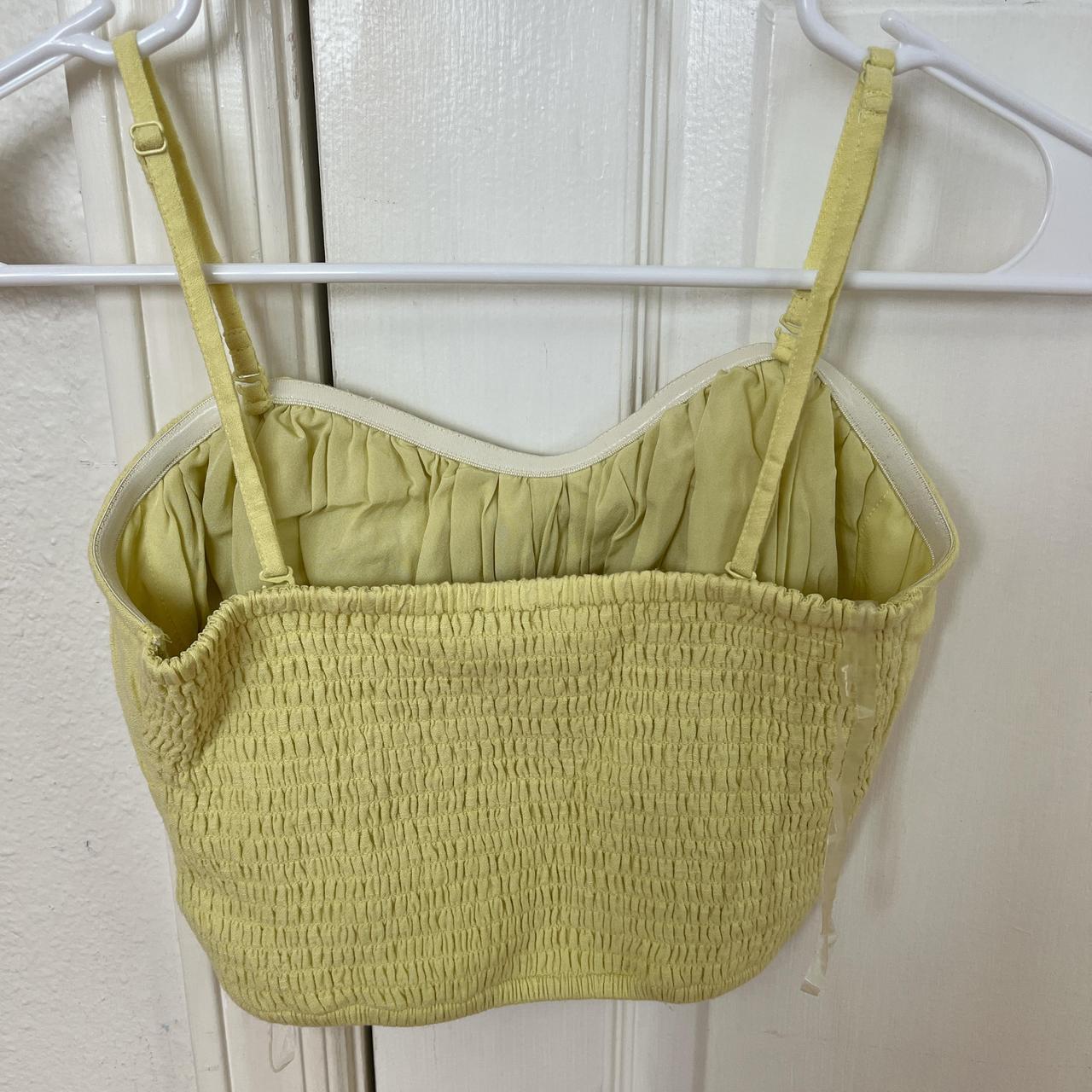 American Eagle yellow/green top with removable... - Depop