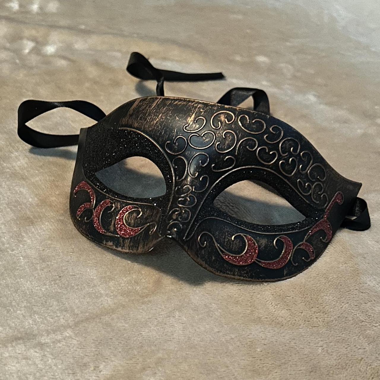 cosplay masquerade party maroon gold brown eyemask... - Depop