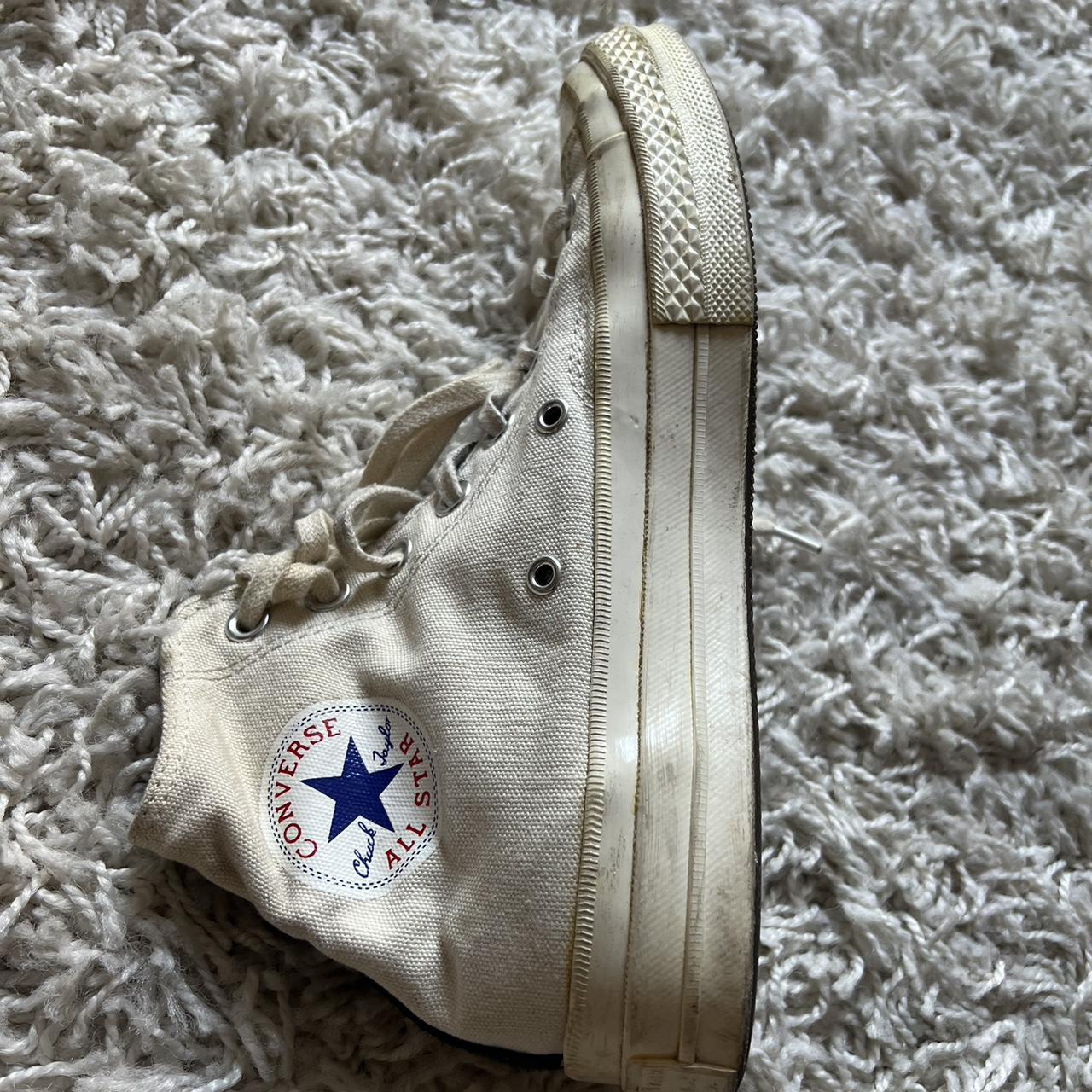 CDG Comme des Garçons converse in cream. - Depop