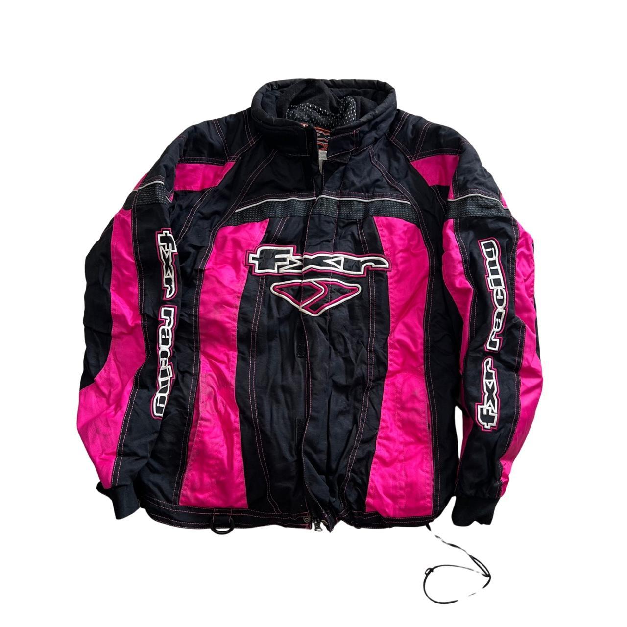 Vintage Black/Pink FXR Racing Jacket For Racing... - Depop