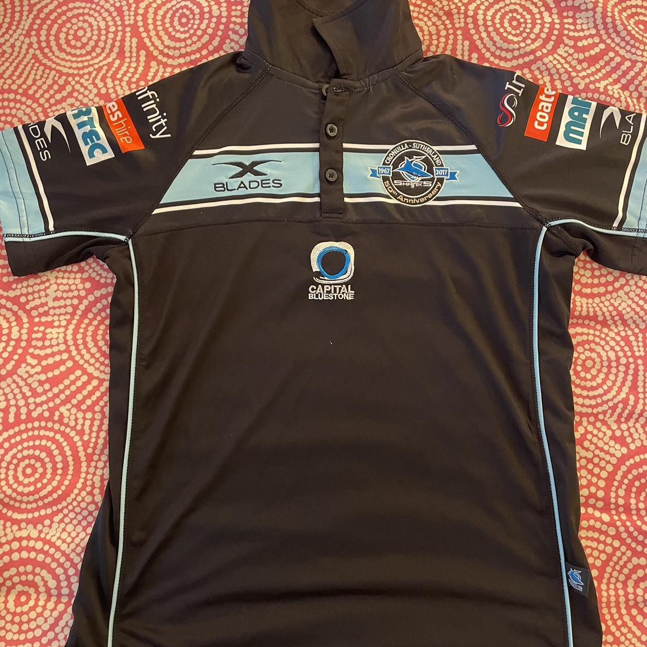 Ladies size 10 Cronulla Sharks Polo Excellent... | Depop