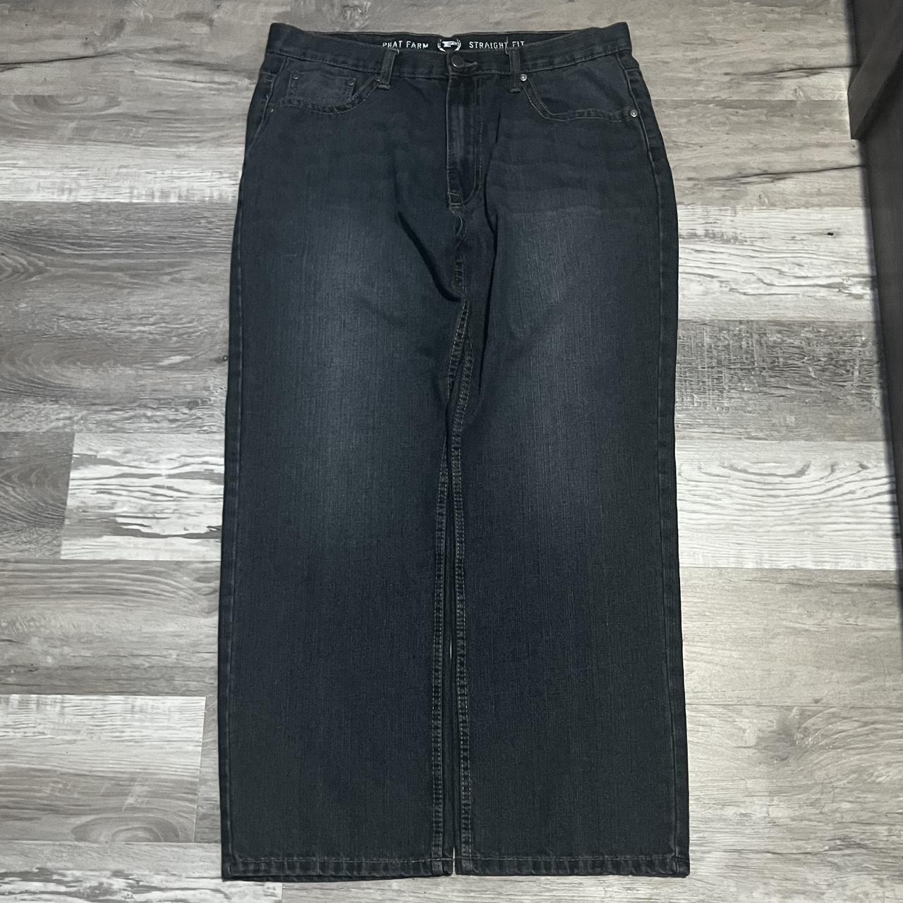 Baggy phat farm jeans with nice wash and back pocket... - Depop
