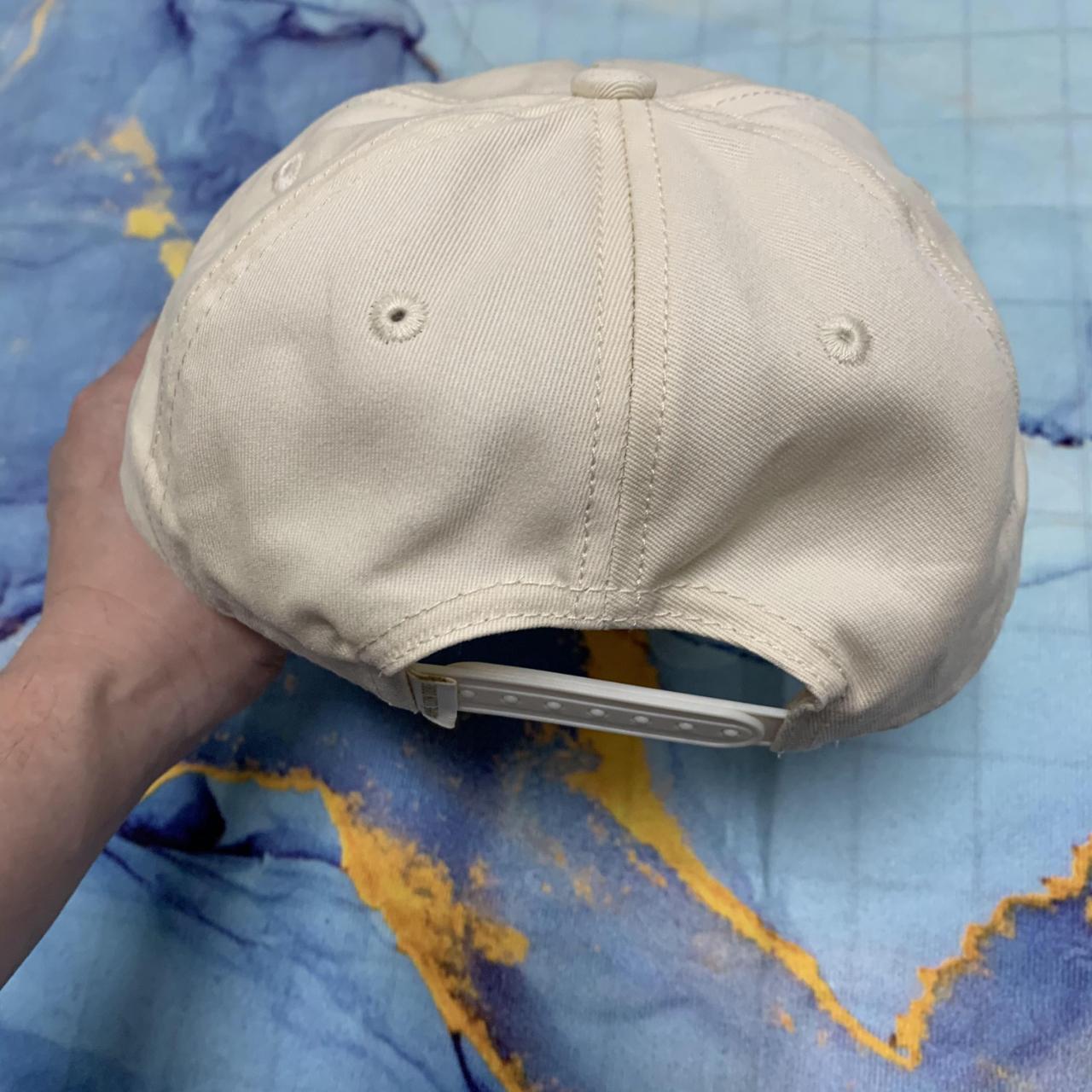 Aime Leon Dore Men's Cream and Navy Hat - Depop