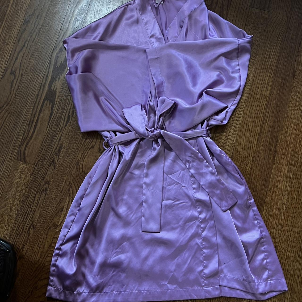 Victoria’s Secret lilac satin robe with pockets.... - Depop