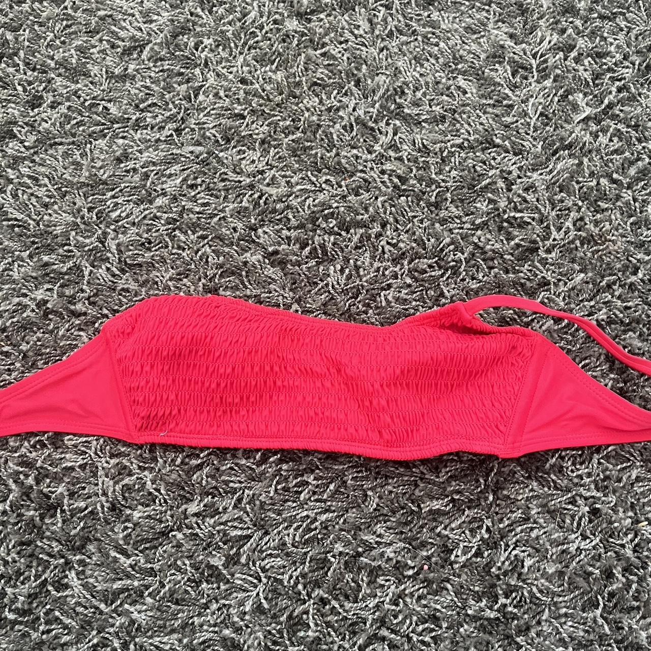 red ruffled bikini , good fitting, just not my style... - Depop