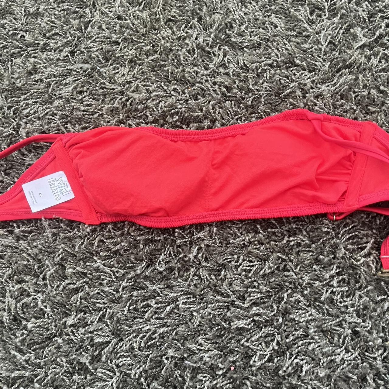 red ruffled bikini , good fitting, just not my style... - Depop