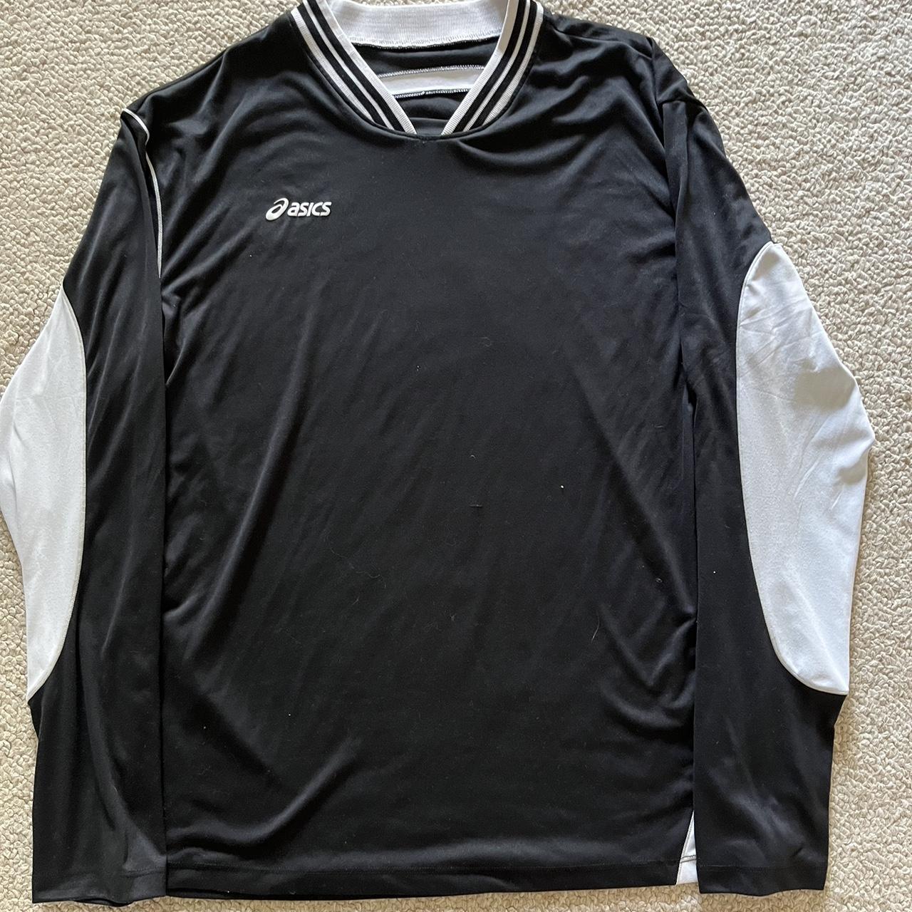 Large Black asics shirt. It’s in nice condition.... - Depop